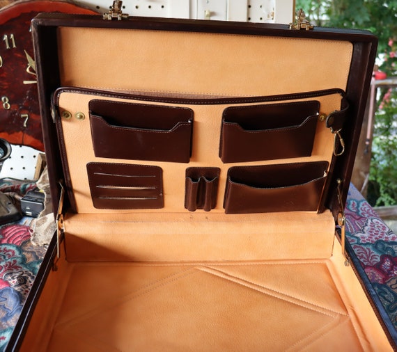 Vintage Franzen Briefcase: Top Grain Burgundy Leather… - Gem