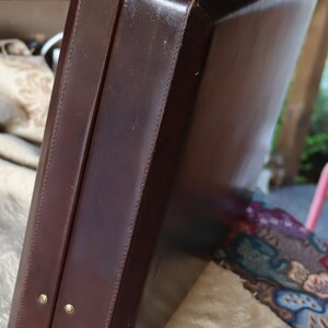 Vintage Franzen Briefcase Top Grain Burgundy Leather W/leather Handle ...