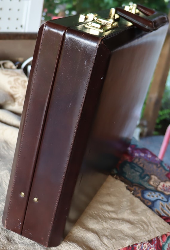 Vintage Franzen Briefcase Top Grain Burgundy Leather … - Gem