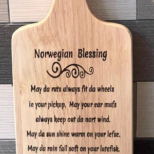 Norwegian Blessing Laser Engraved Wood Sign – Scandinavian Wall Decor ...