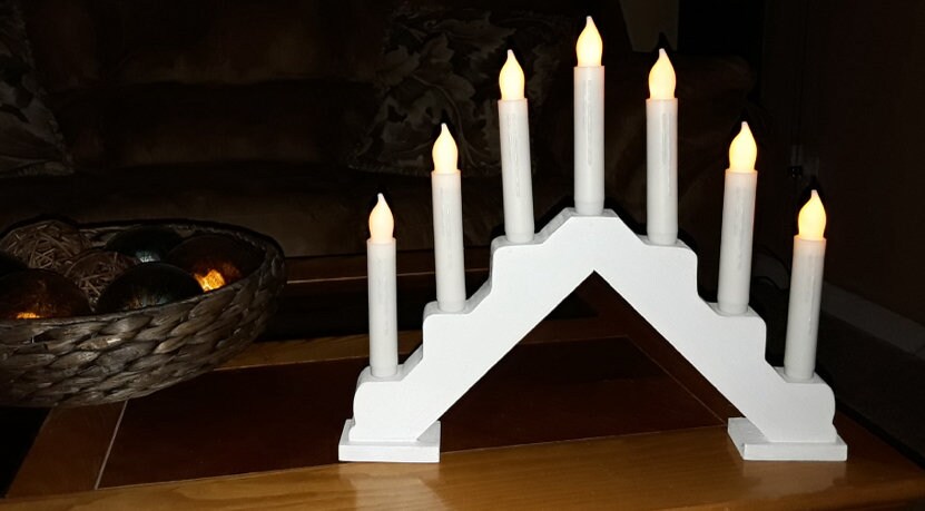 Scandinavian Advent Candle Holder With Battery Operated Candles ...