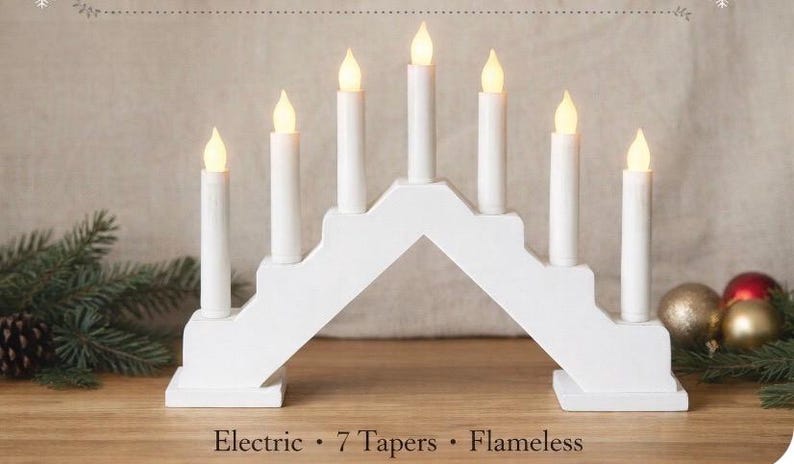 Scandinavian Advent Candle Holder With Battery Operated Candles ...