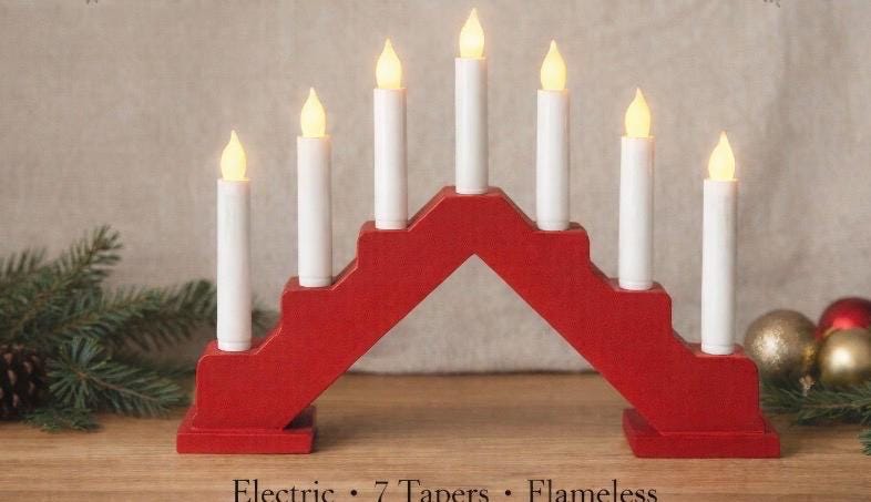 Scandinavian Advent Candle Holder With Battery Operated Candles ...