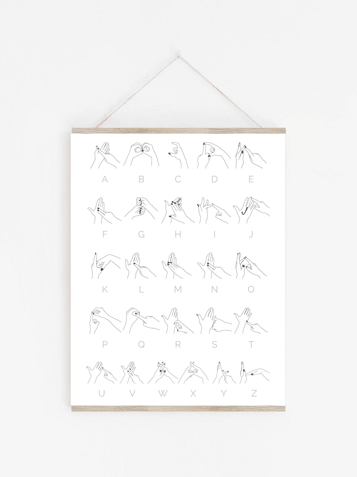 Alphabet British Sign Language Print Kids/childrens Bedroom - Etsy UK