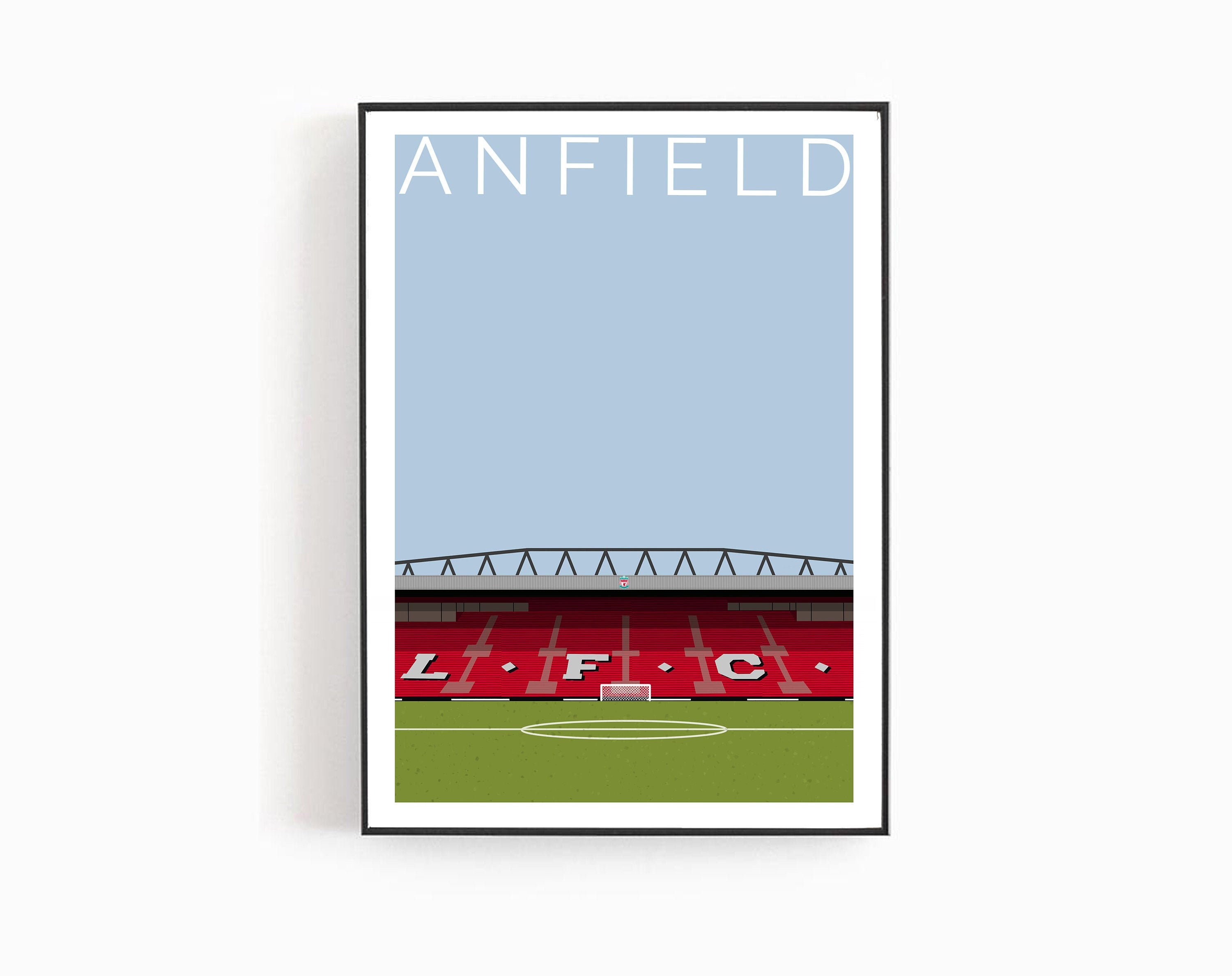 stadium Watercolour Illustration Drawing soccer, Liverpool FC Anfield ...