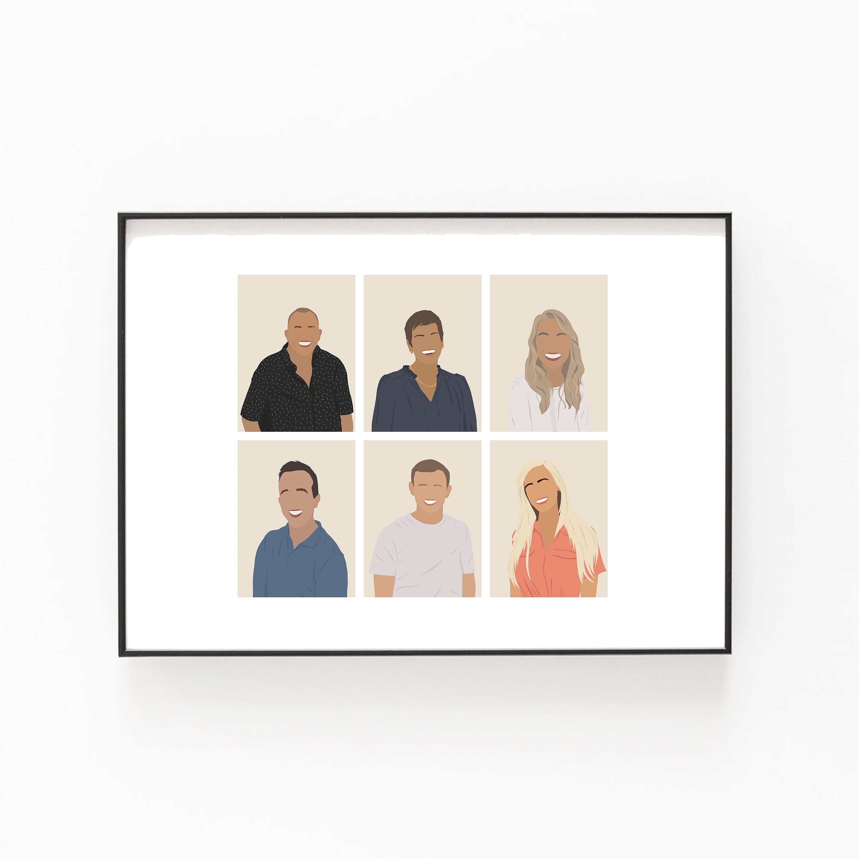 Custom Portrait Grid Illustration Commission Bespoke - Etsy UK