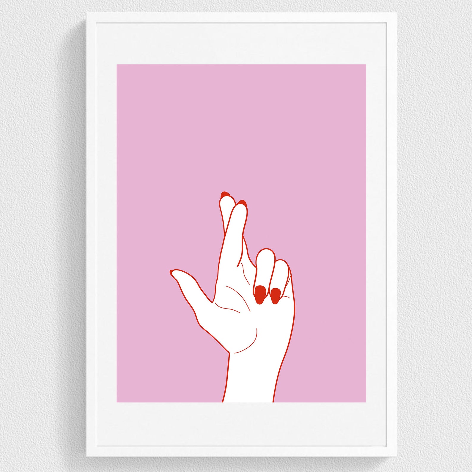 Good Luck Hand Gesture Fingers Crossed Girl Power Pink - Etsy