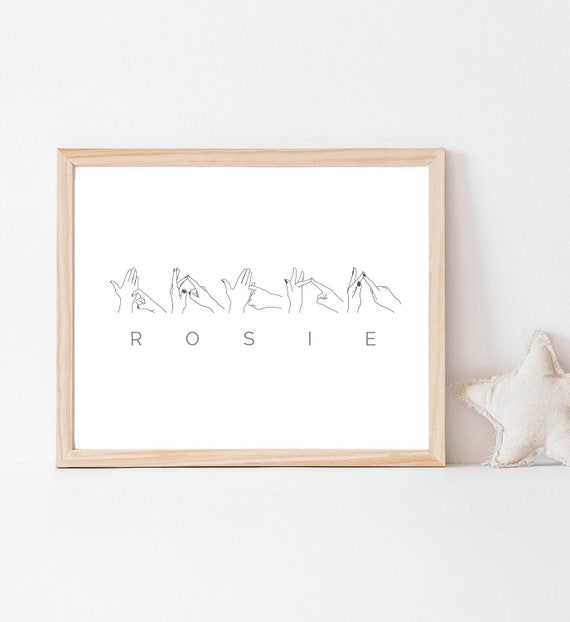 Personalised Name or Word Sign Language Print Lettering - Etsy