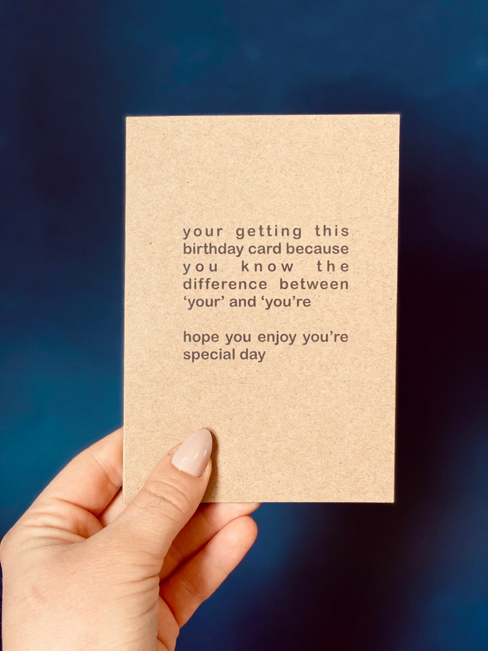 Funny Grammar Birthday Card Your You re Etsy