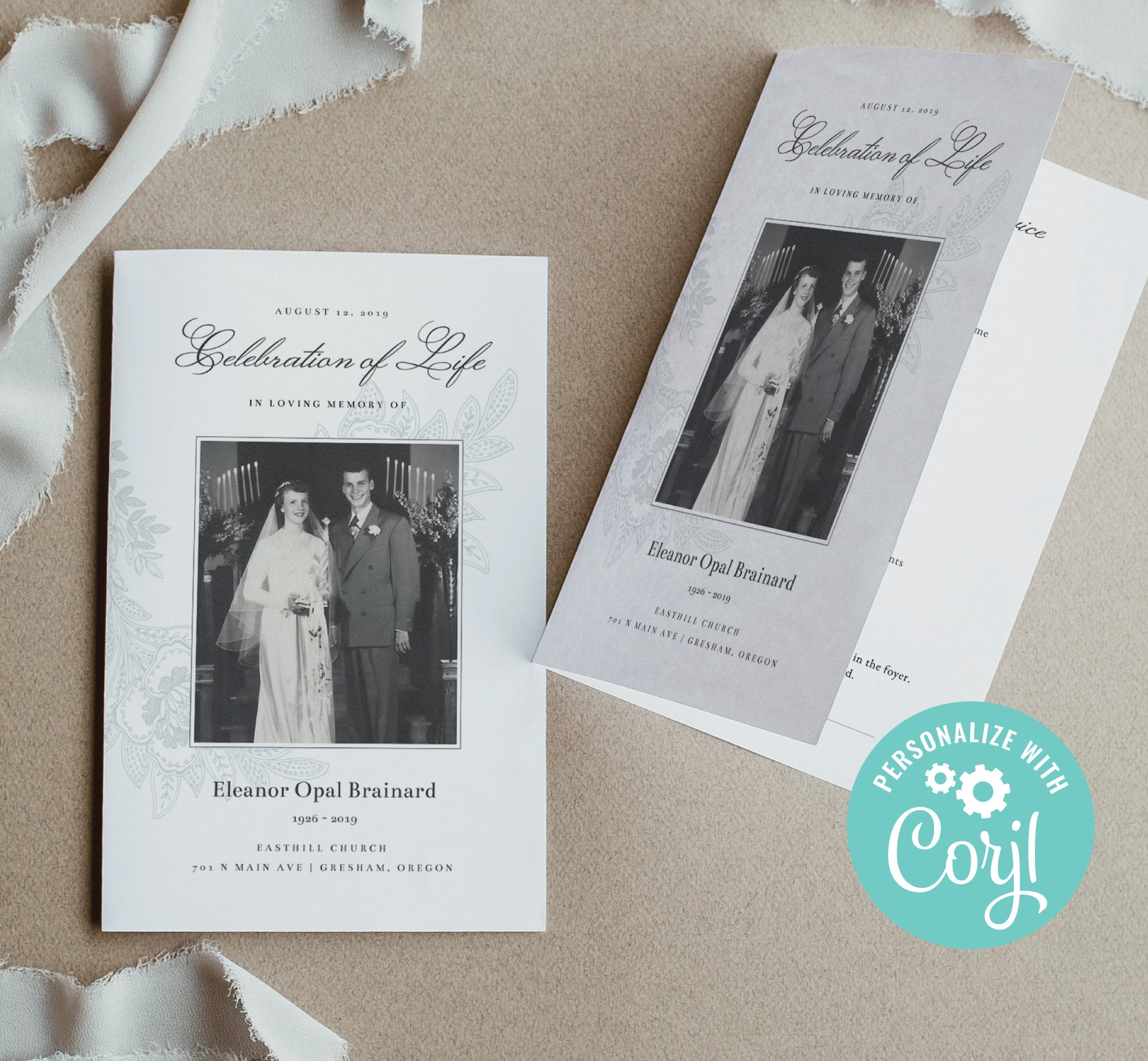 Editable Memorial Program, Printable Funeral Program ONLINE TEMPLATE ...