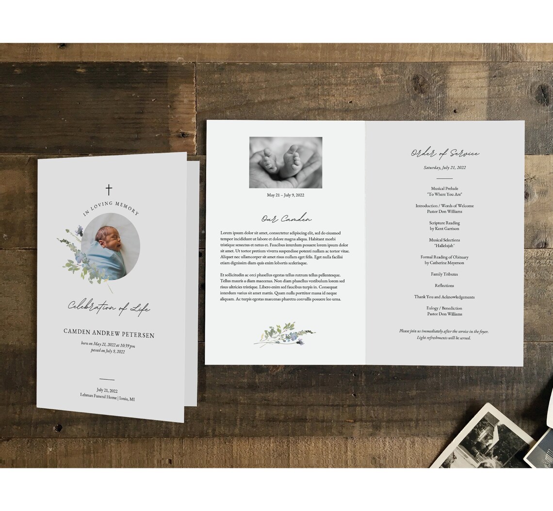 Blue Wildflower Canva Template Bundle of 4 Editable - Etsy