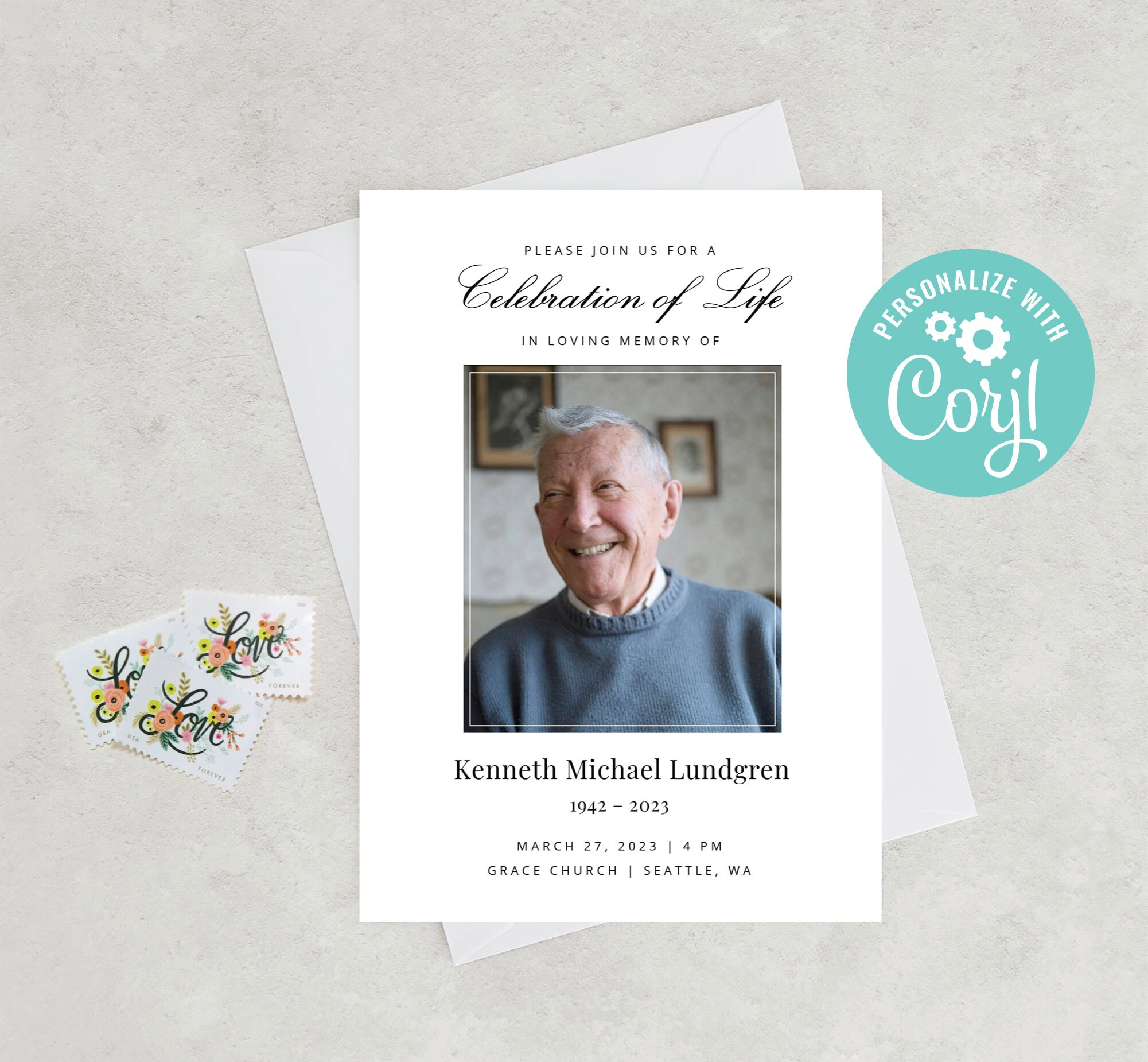 Editable Memorial Invitation Funeral Invitation | Etsy