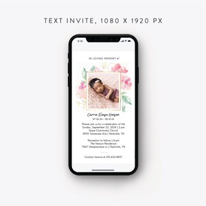 Text Invite | Digital Funeral Invite | Phone Funeral Announcement ...