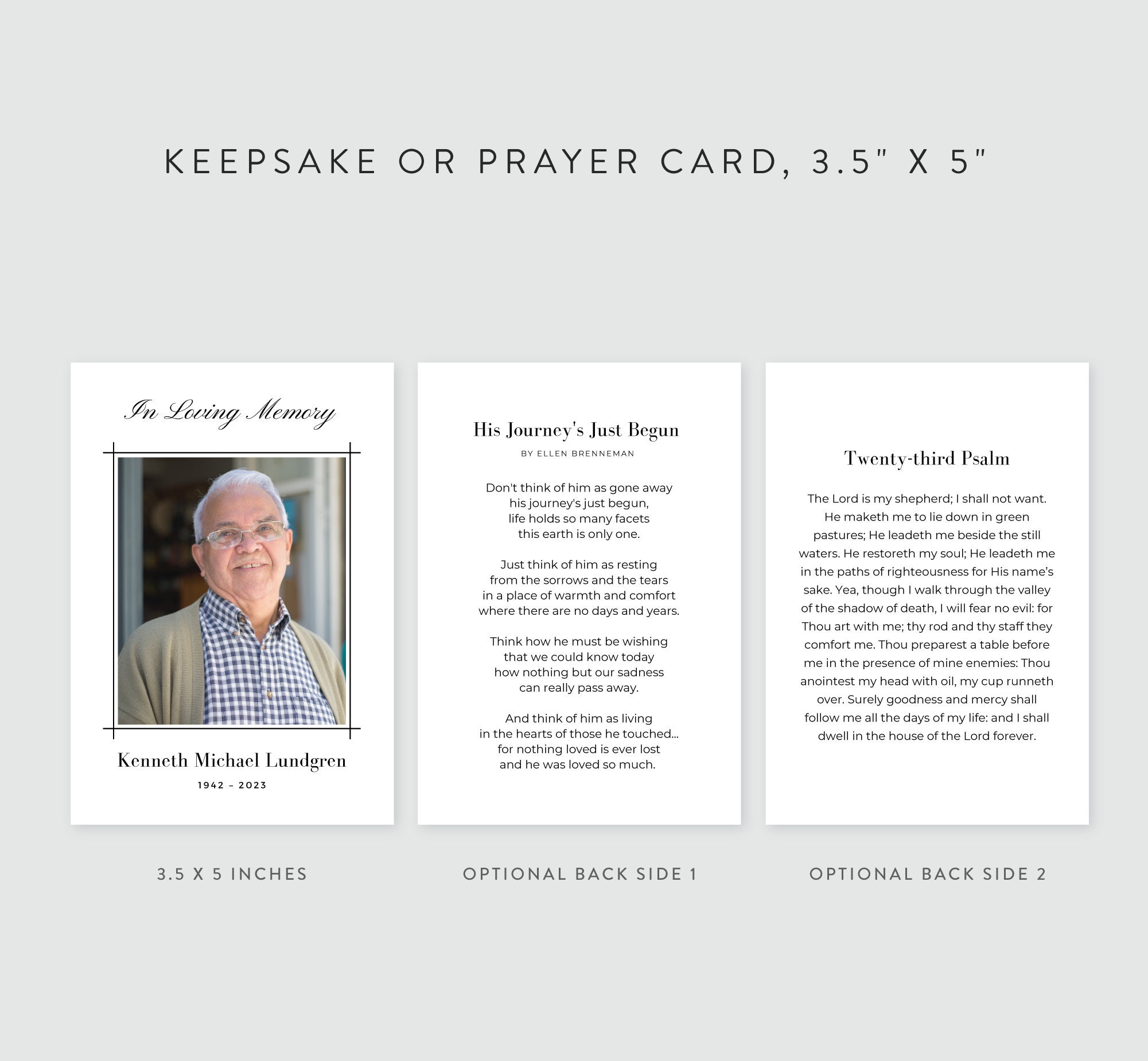 Editable Prayer Card Funeral Keepsake Card Celebration of Life CANVA ...