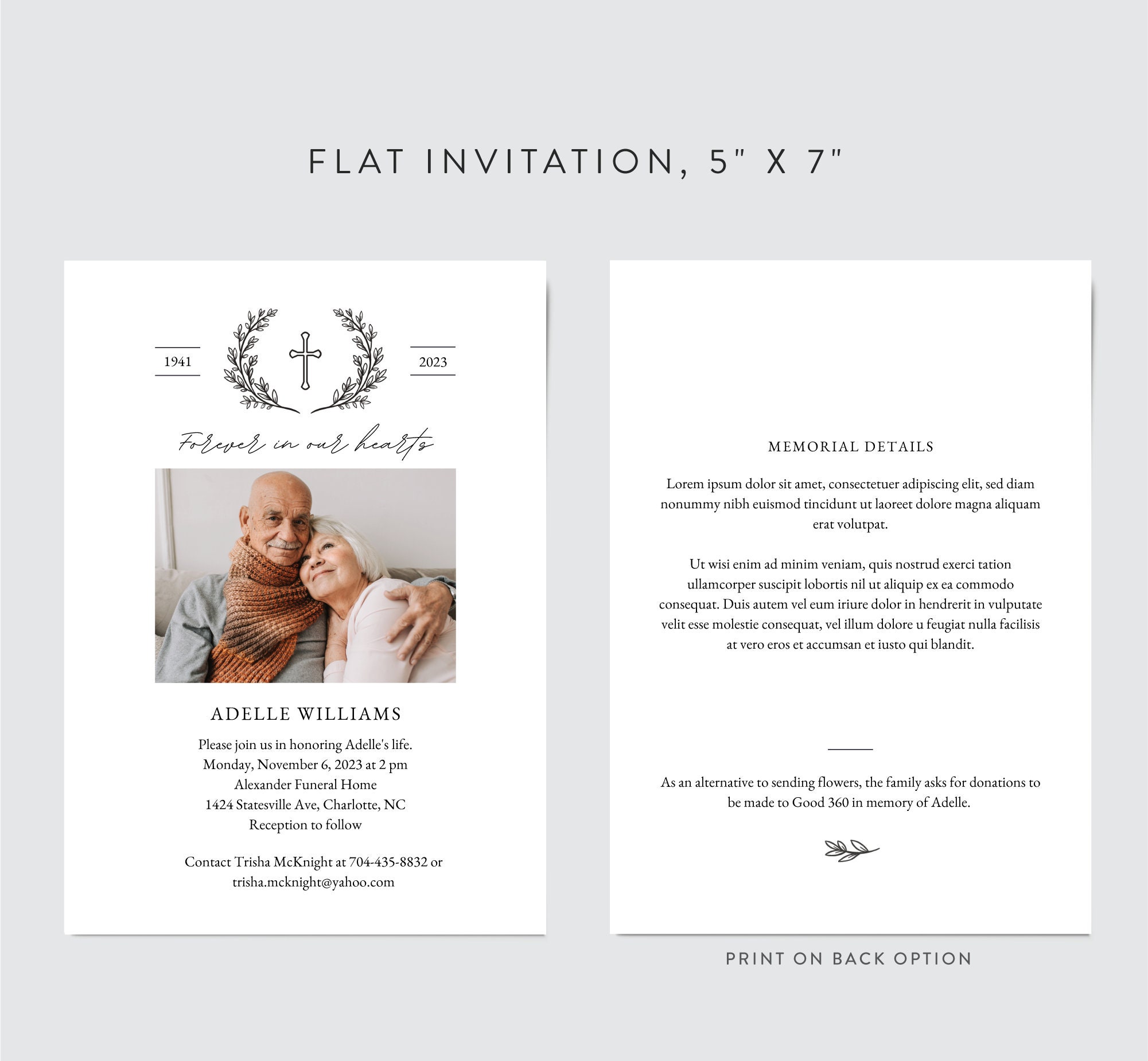 Editable Memorial Invitation Funeral Invitation - Etsy