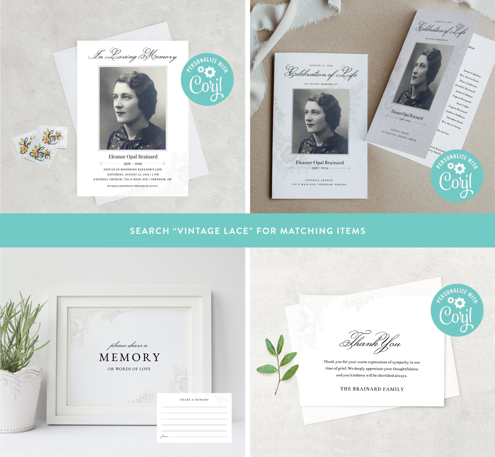 Editable Memorial Program Printable Funeral Program ONLINE | Etsy