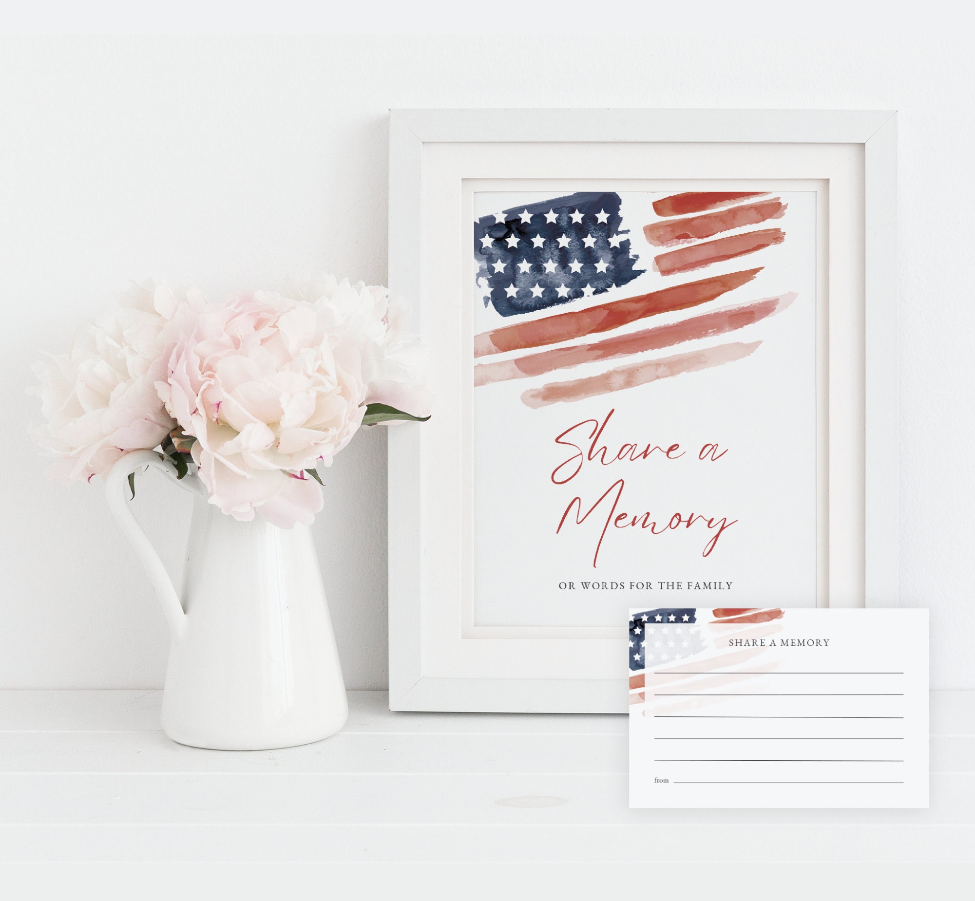 Share a Memory Funeral Sign and Matching Share a Memory Card Printable ...