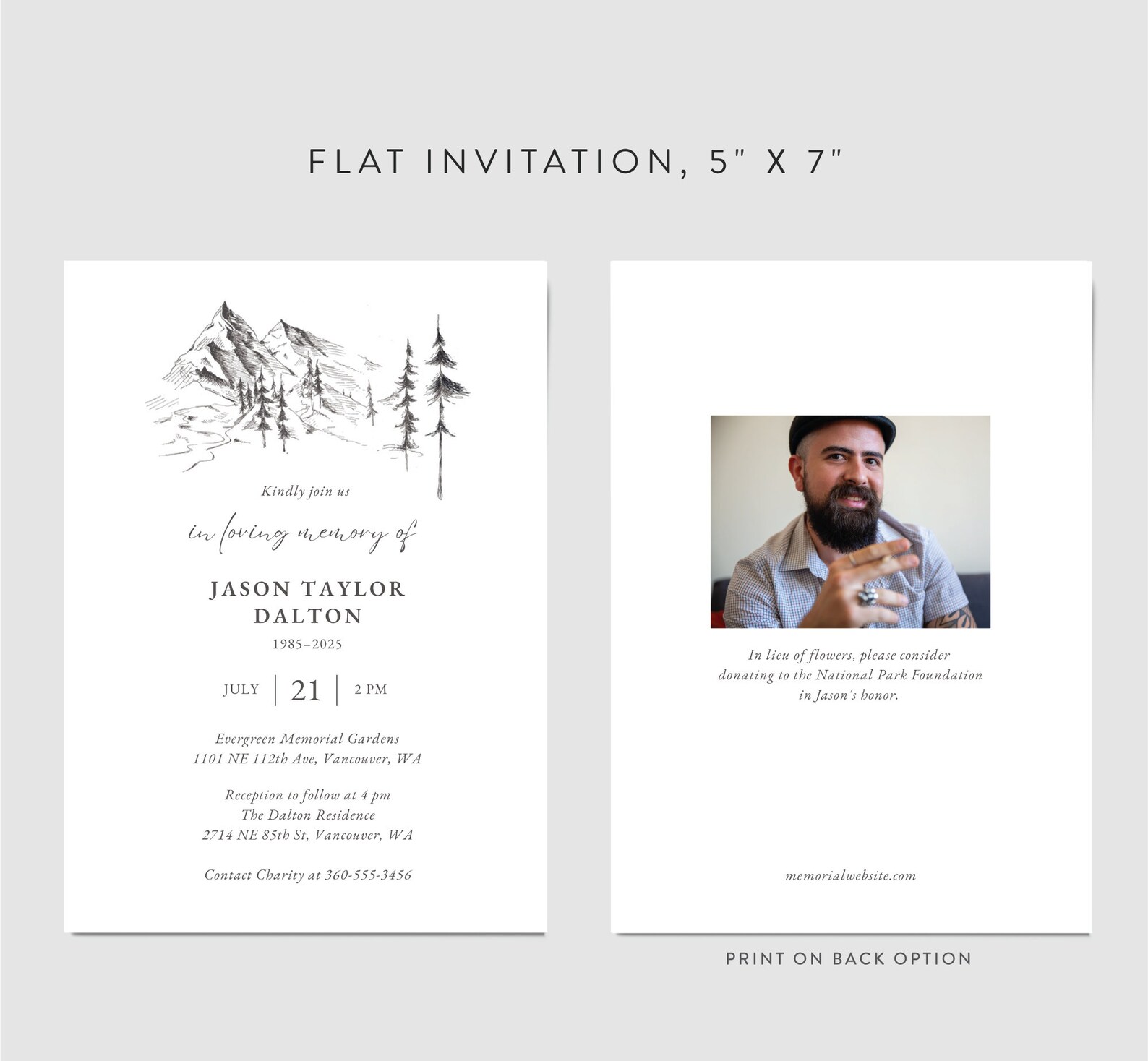 Editable Memorial Invitation Funeral Invitation - Etsy