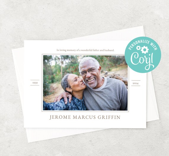 Editable Memorial Photo Card | Memorial Tribute | ONLINE TEMPLATE ...