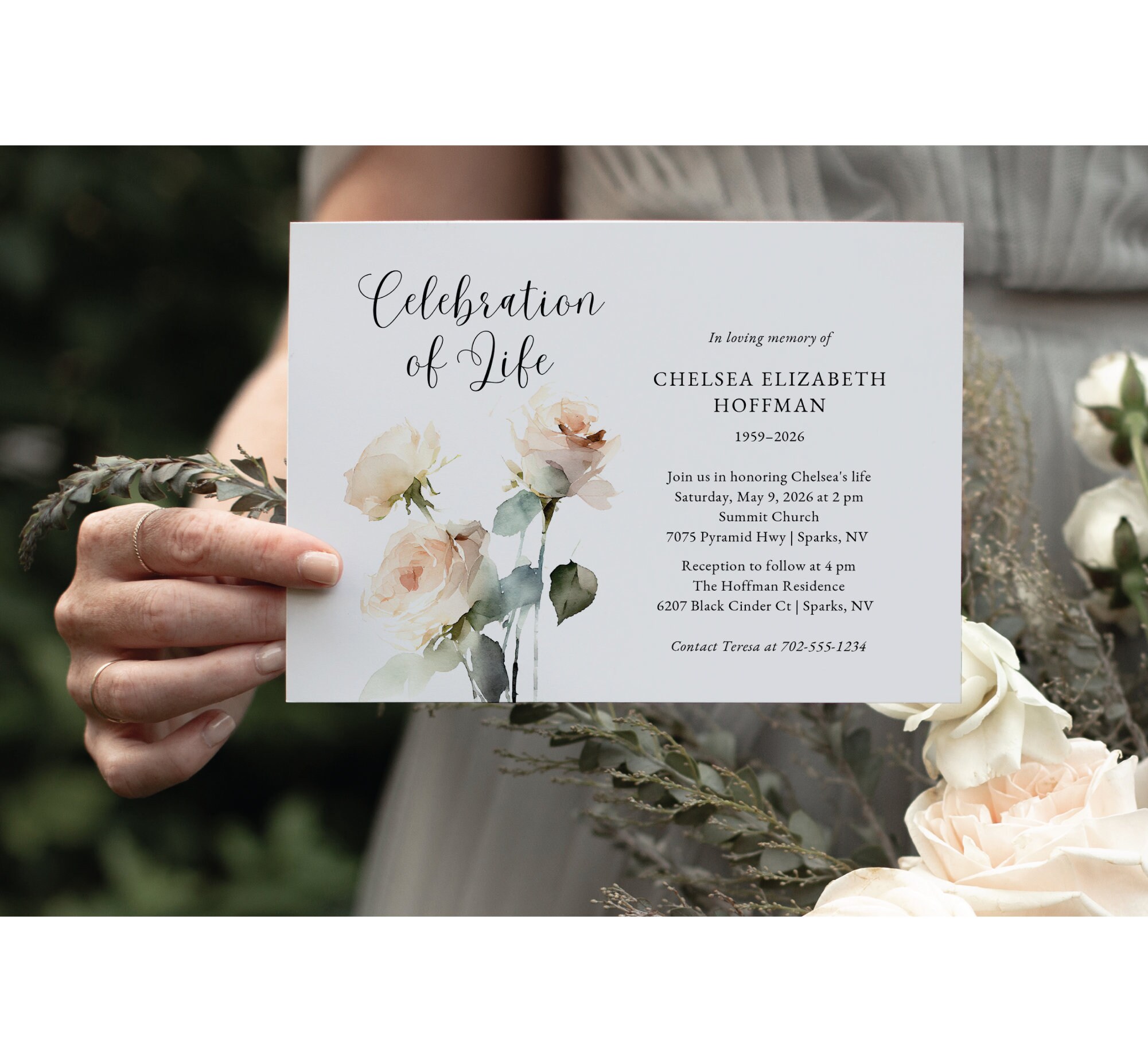 Editable Memorial Invitation Funeral Invitation - Etsy