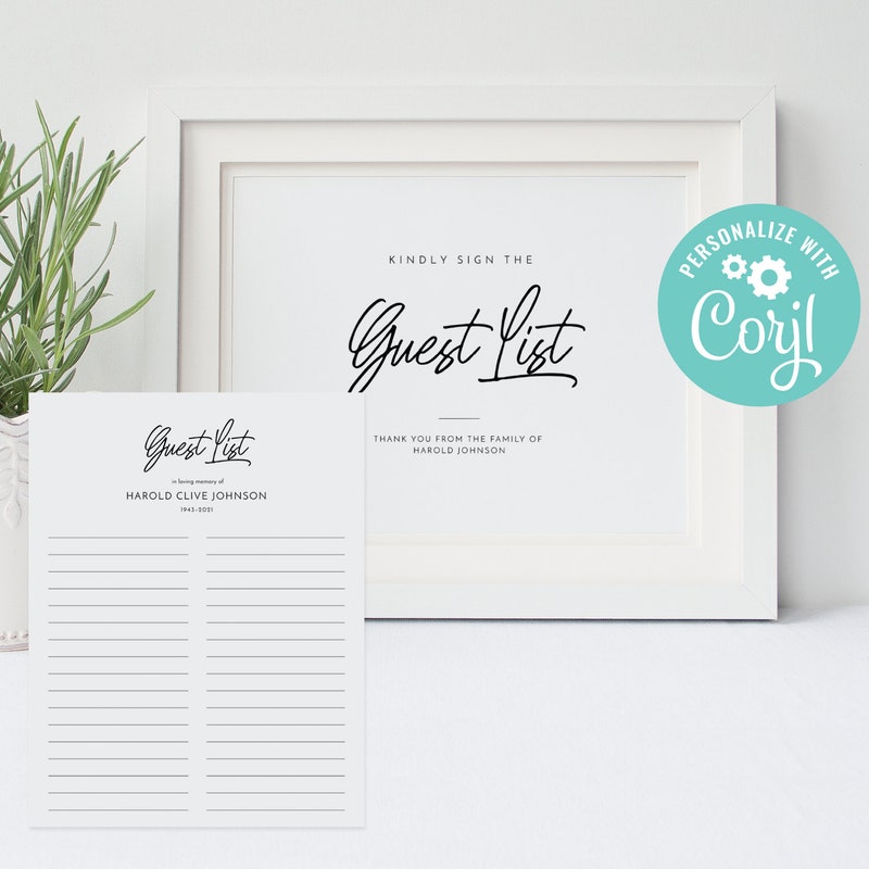 Funeral Guest Book - Etsy