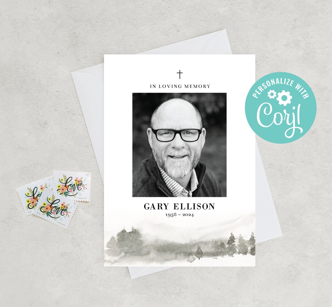 Editable Memorial Photo Card | Memorial Tribute | ONLINE TEMPLATE ...