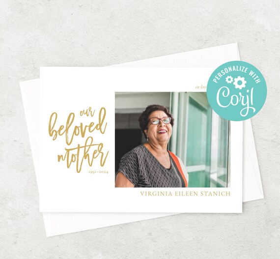 Editable Memorial Photo Card | Memorial Tribute | ONLINE TEMPLATE ...