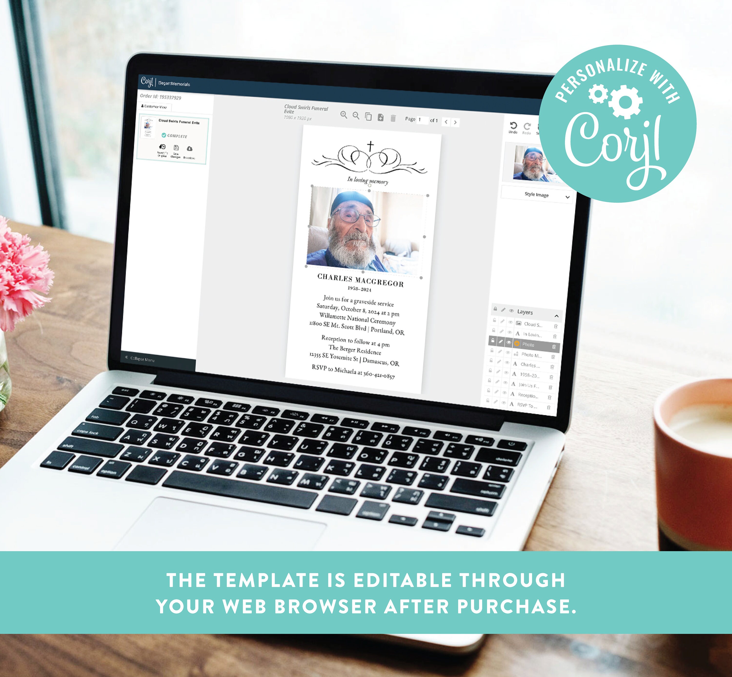 Digital Funeral Invite Phone Memorial Announcement Text - Etsy
