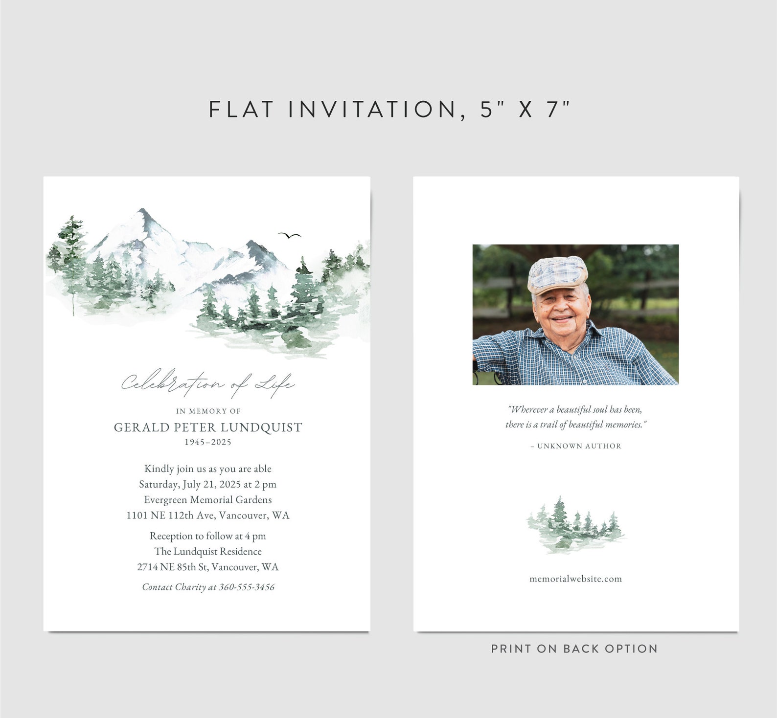 Editable Memorial Invitation Funeral Invitation - Etsy