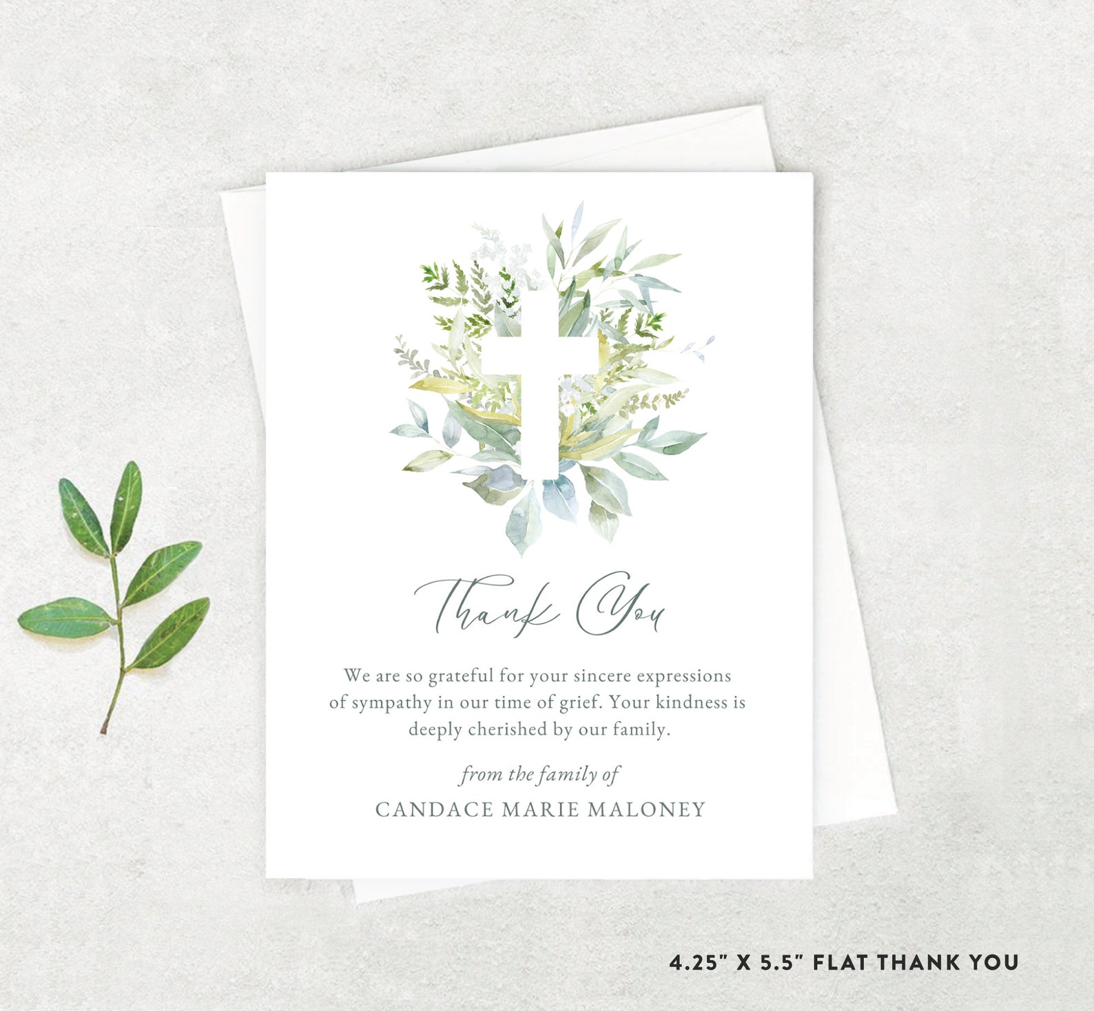 Greenery Cross Canva Template Bundle of 4 Editable - Etsy