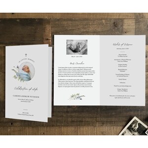 Blue | Editable Memorial Program, Printable Funeral Program | Bi-fold ...