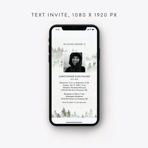 Text Invite | Digital Funeral Invite | Phone Funeral Announcement ...