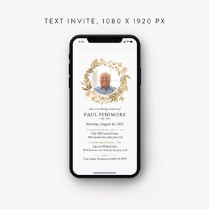 Text Invite | Digital Funeral Invite | Phone Funeral Announcement ...