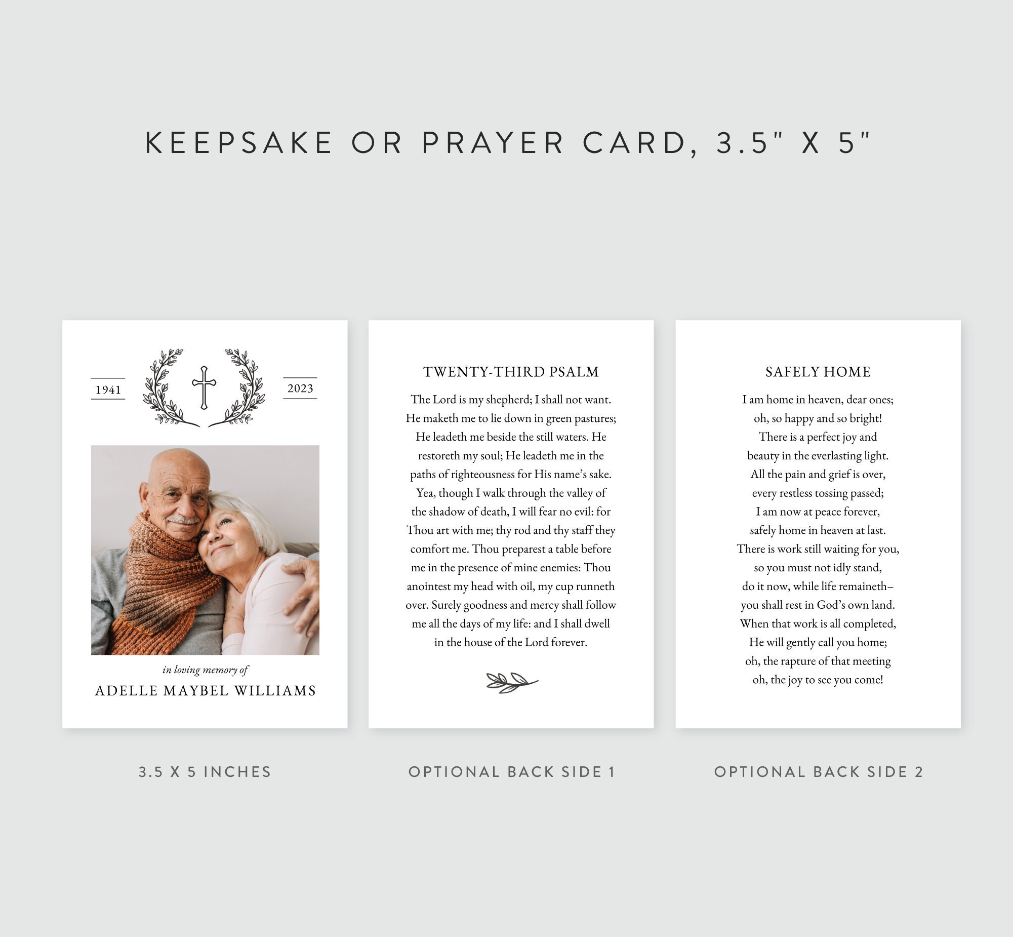 Editable Prayer Card Funeral Keepsake Card Celebration of - Etsy