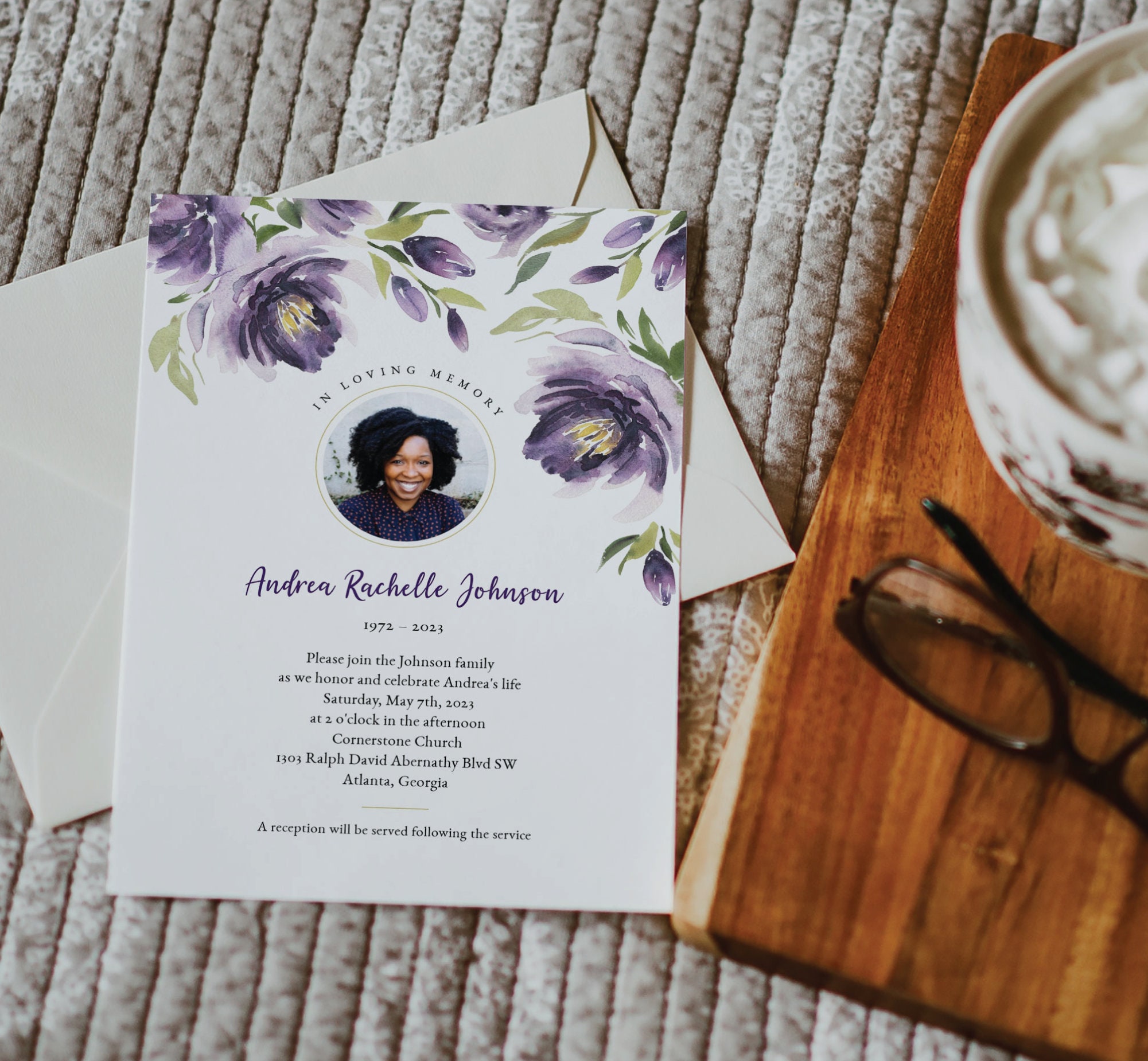 Editable Memorial Invitation Funeral Invitation | Etsy