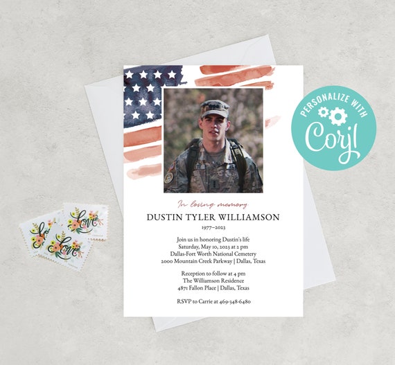 Editable Memorial Invitation | Memorial Tribute | ONLINE TEMPLATE ...