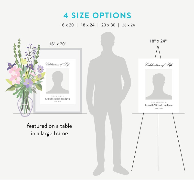 American Flag Memorial Welcome Sign: Celebration of Life (canva ...