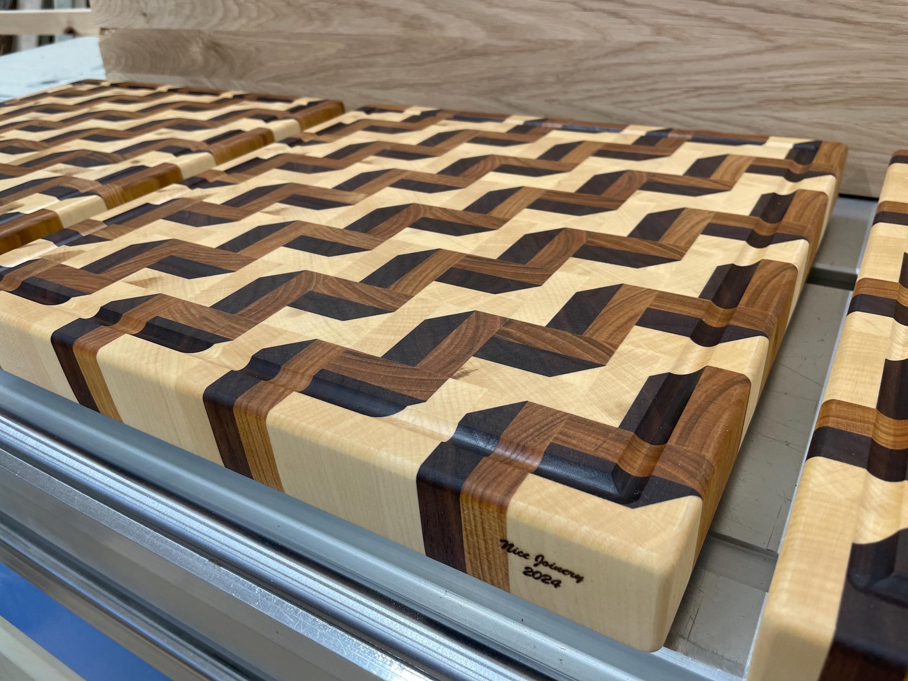 End Grain Cutting Board 3D Zig-zag Pattern - Etsy