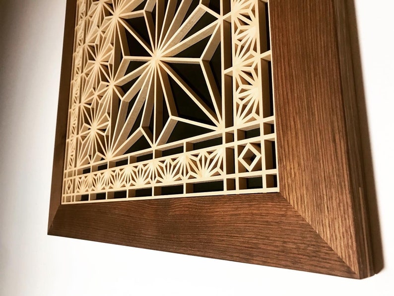 Wall Art Asa-no-ha Kumiko Pattern - Etsy