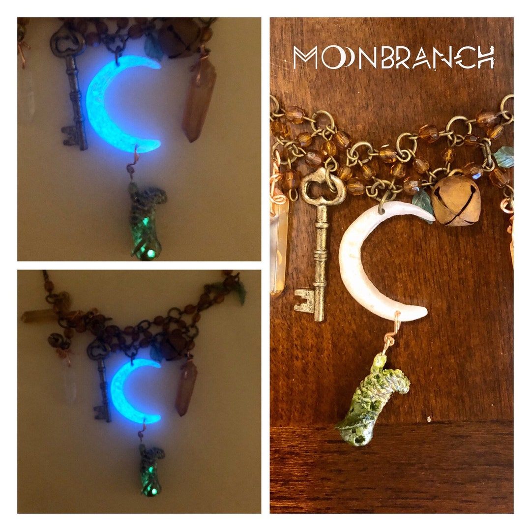 Moon Fairy House Necklace Glowing Moon Crescent Moon Keys Baubles ...