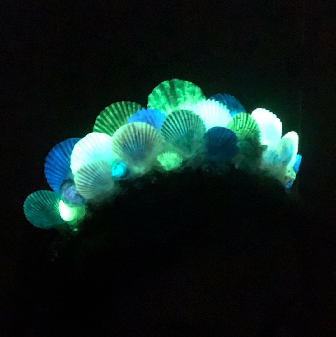 Custom Glowing Mermaid Crown! Festival Wear, Glowing Beach Wear Magical ...