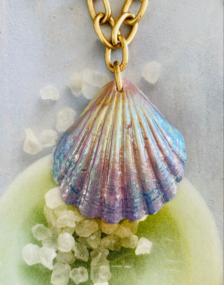Rainbow Fish Seashell necklace self care beach resort wear spa | Etsy