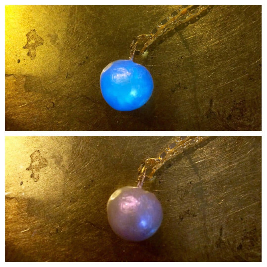 OOAK Glowing Baroque Fireball Pearl Set on Gold Plated Chain Mermaid ...