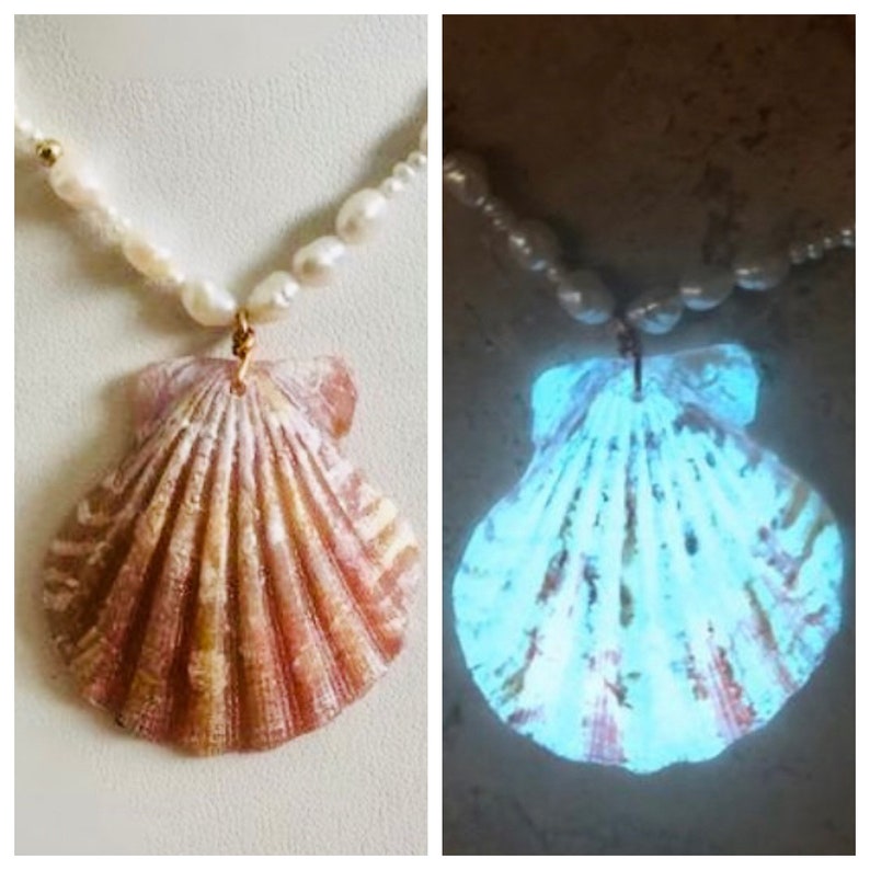 Glowing Seashell Mermaid Necklace Freshwater Pearls Beach - Etsy