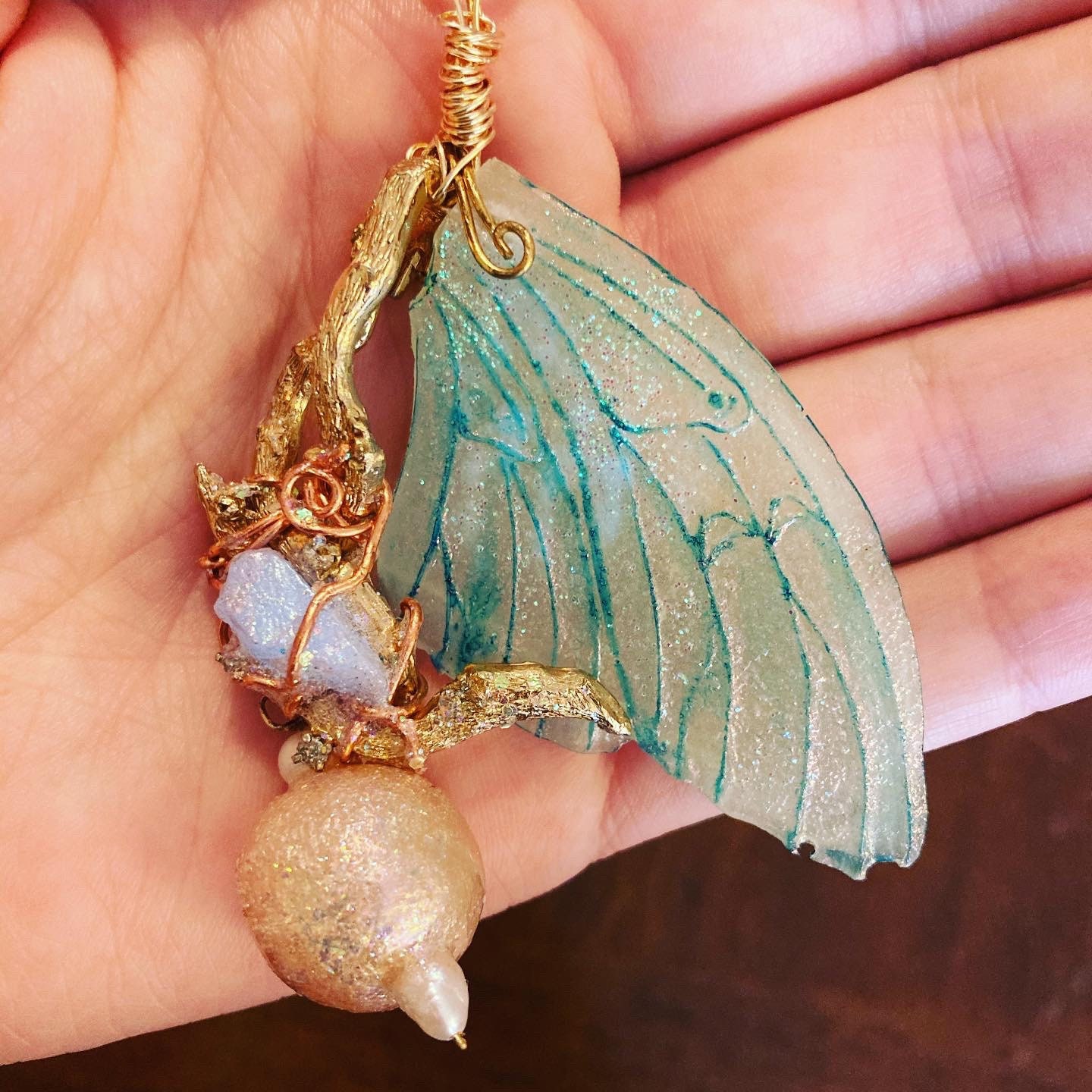 The FAE Wing Magical Fairy Wing Necklace Wearable Art | Etsy