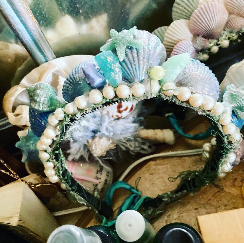 Custom Glowing Mermaid Crown! Festival Wear, Glowing Beach Wear Magical ...
