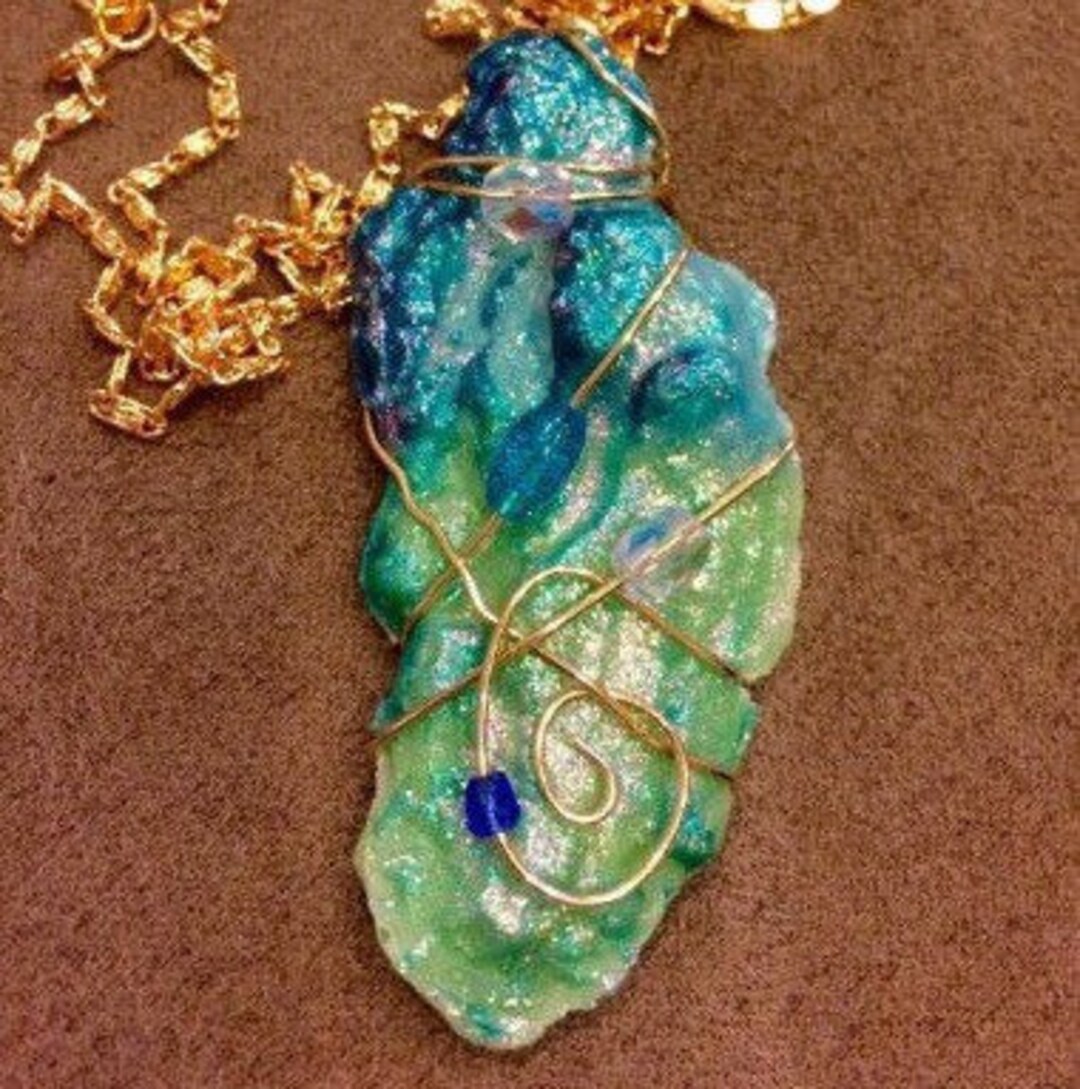 Mermaid Stone Necklace Matches Your Mermaid Tail Glows at Night ...