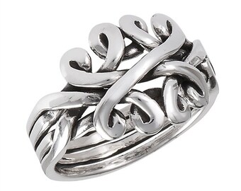 Puzzle Ring , in Sterling Silver 14k Gold Plated. the Original Puzzle ...