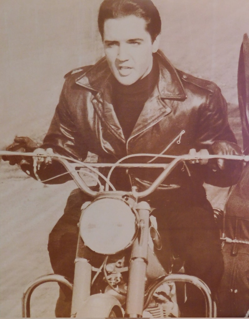 Elvis Presley Riding Motorcycle, Sepia Print 11x14 Inches - Etsy