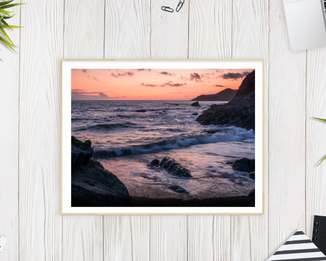Woolacombe Beach Sunset, Devon Fine Art Print Sunset View Golden Hour ...